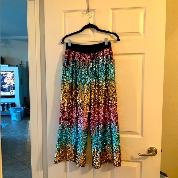 Abound | Pants & Jumpsuits | Multi Colored Sequin Abound Cropped Pants ...